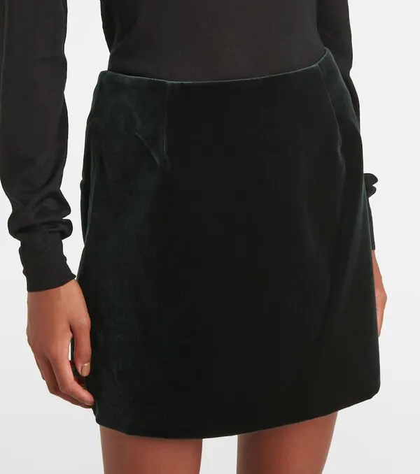 BLAZÉ MILANO Jealousy Cotton Velvet Miniskirt - Green