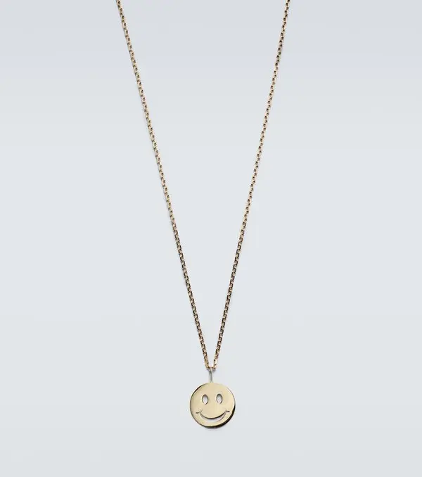 SYDNEY EVAN Happy Face Charm Necklace - Gold