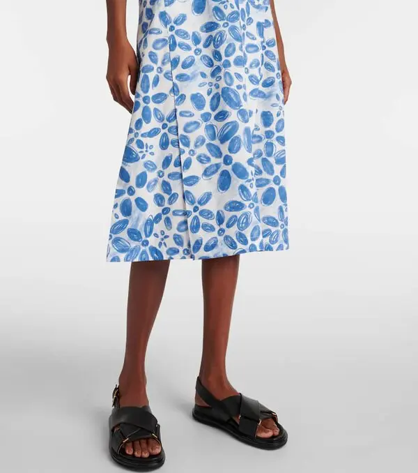 Marni Printed Cotton Midi Dress