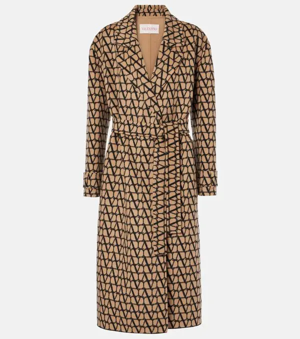 Valentino Garavani Toile Iconographe Wool And Silk Coat