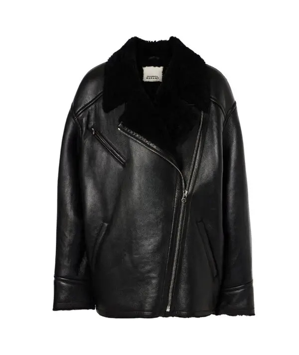 Isabel Marant Adelina Shearling-lined Leather Coat