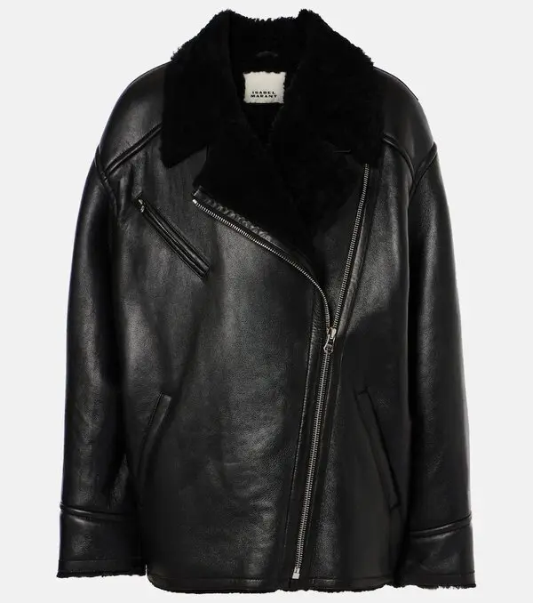 Isabel Marant Adelina Shearling-lined Leather Coat