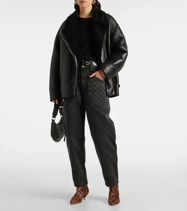 Isabel Marant Adelina Shearling-lined Leather Coat