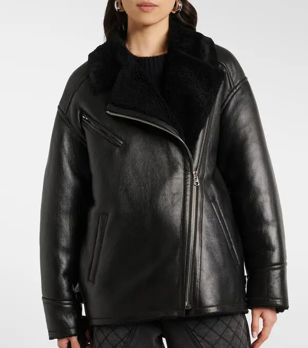 Isabel Marant Adelina Shearling-lined Leather Coat