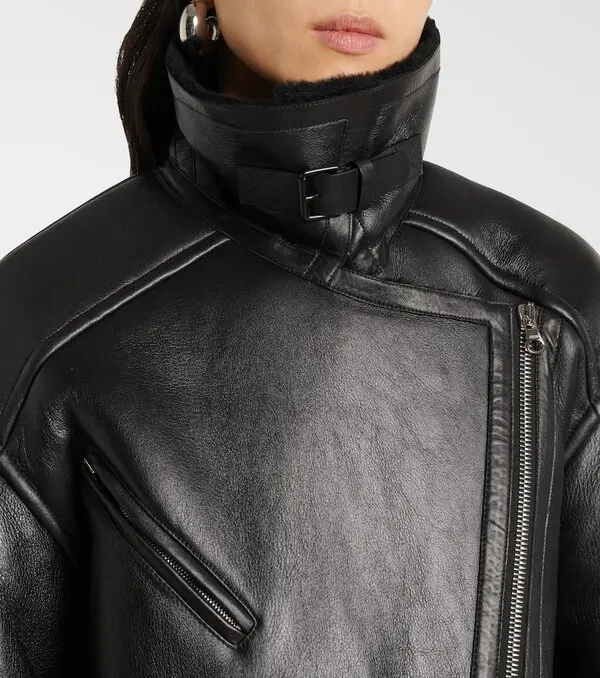 Isabel Marant Adelina Shearling-lined Leather Coat