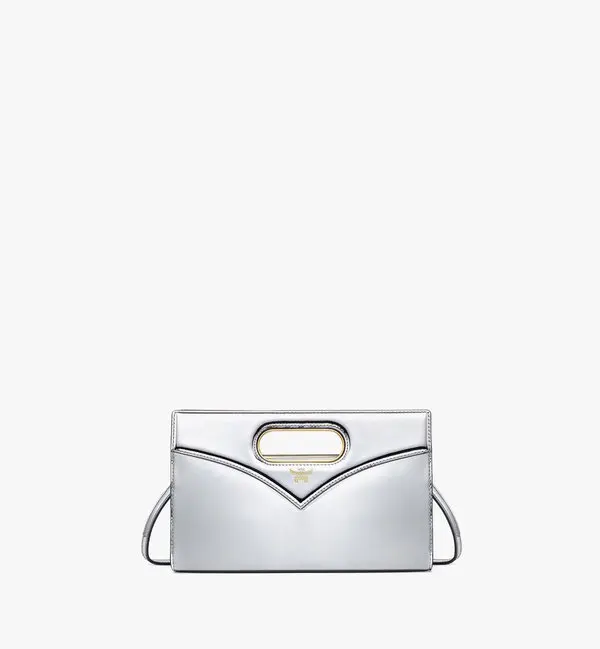 Mcm Diamond Bag In Metallic Mirror Leather - Silver