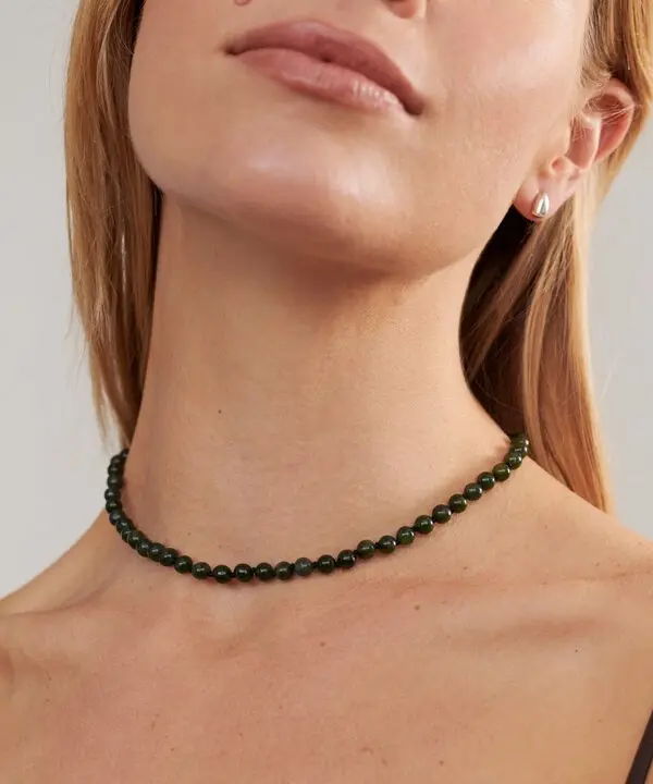 SOPHIE BUHAI Tiny Boule Collar Jade - Silver