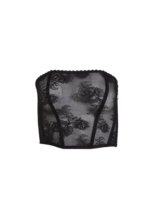 FLEUR DU MAL Bouquet Lace Corset Top