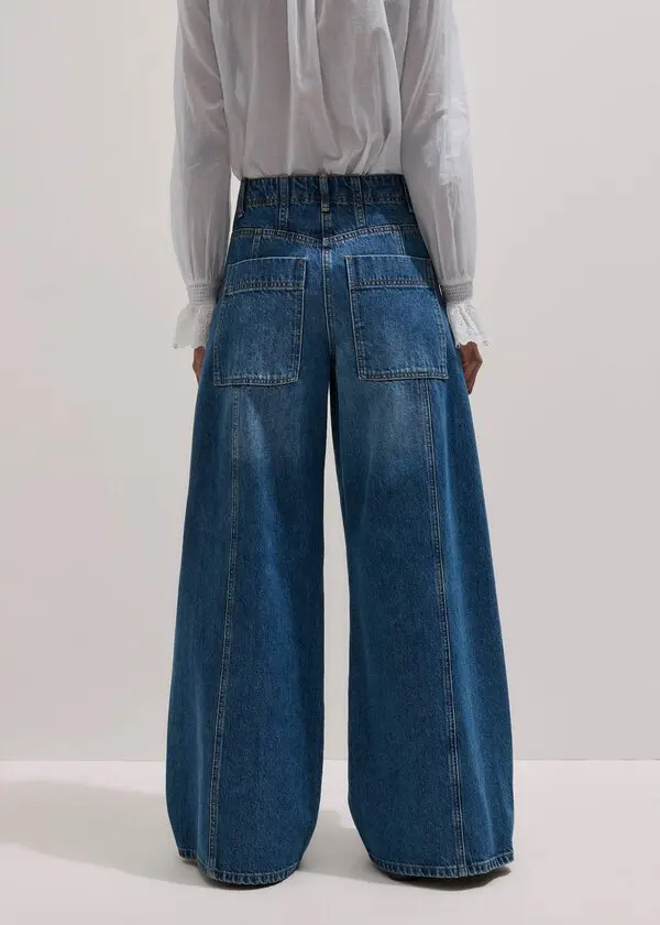 ME+EM Engineered Relaxed Jeans - Mid Blue Denim