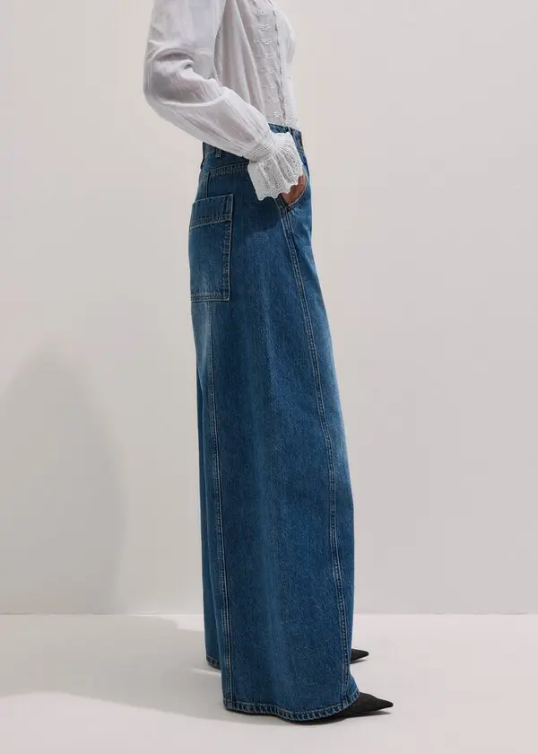 ME+EM Engineered Relaxed Jeans - Mid Blue Denim