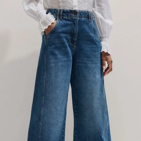 ME+EM Engineered Relaxed Jeans - Mid Blue Denim