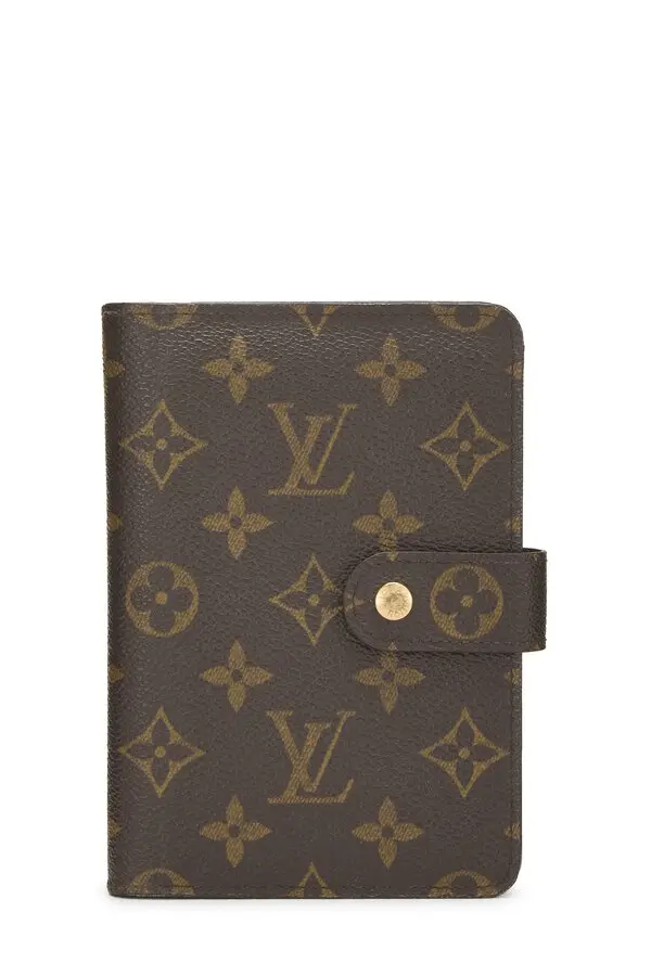 LOUIS VUITTON Monogram Canvas Porte Papier Zipper Wallet - Brown