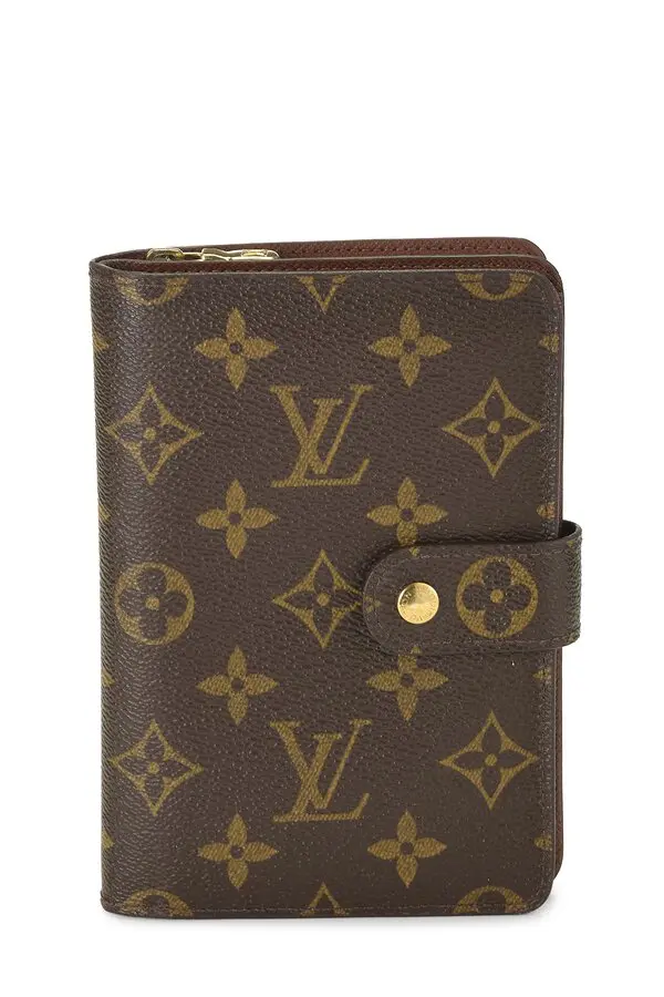 LOUIS VUITTON Monogram Canvas Porte Papier Zipper Wallet - Brown