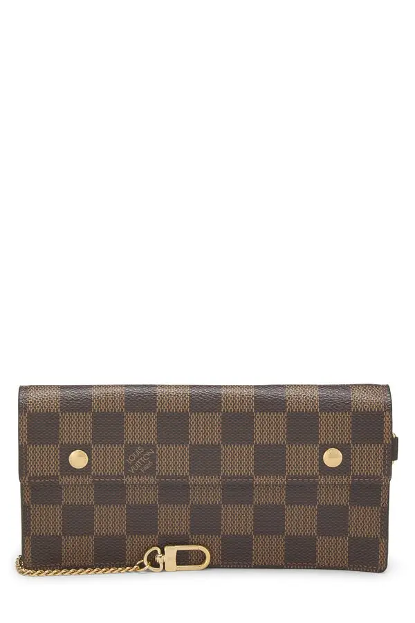LOUIS VUITTON Damier Ebene Accordeon Wallet - Brown