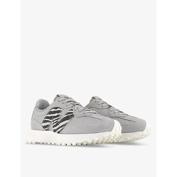 NEW BALANCE 327 Mesh And Suede Low-top Trainers - Raincloud  White Zebra