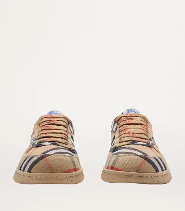 Burberry Terrace Checked Sneakers - Yellow