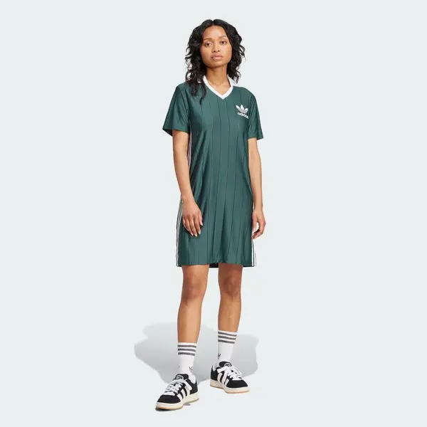 Adidas Adicolor 3-Stripes Pinstripe Dress In Mineral Green - 60% Off |  Editorialist