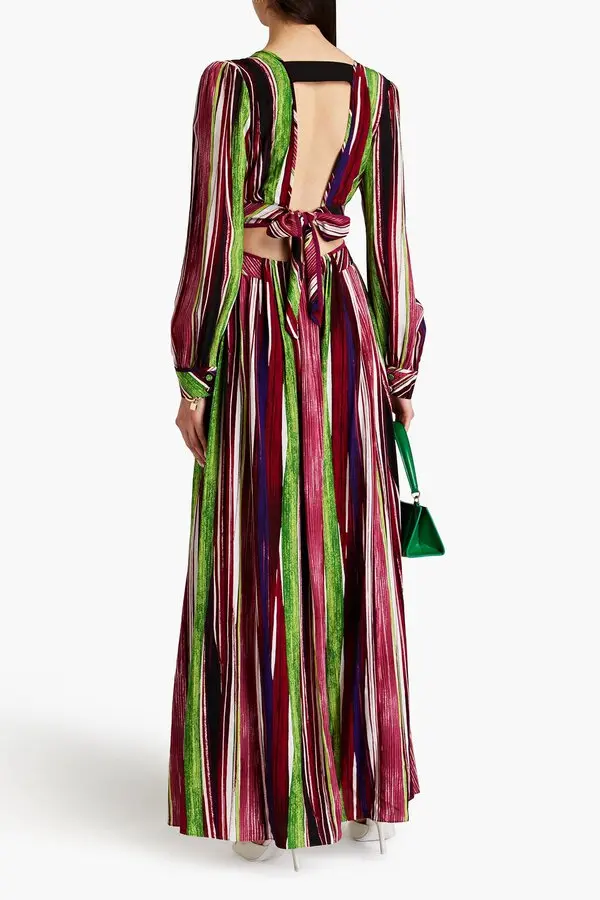 Diane Von Furstenberg Jenifer Cutout Printed Crepe Maxi Dress