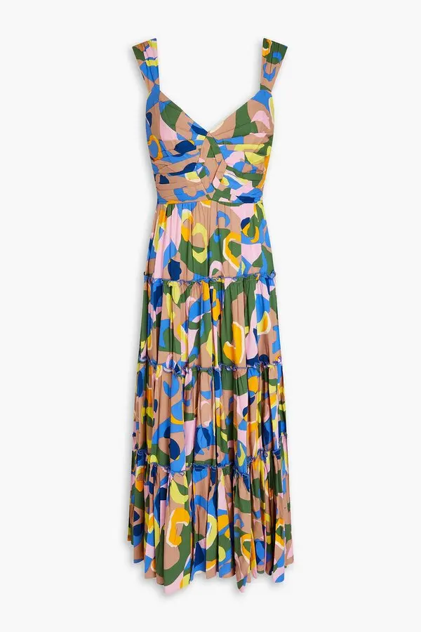 Diane Von Furstenberg Achilles Pleated Printed Mousseline Midi Dress - Multicolor