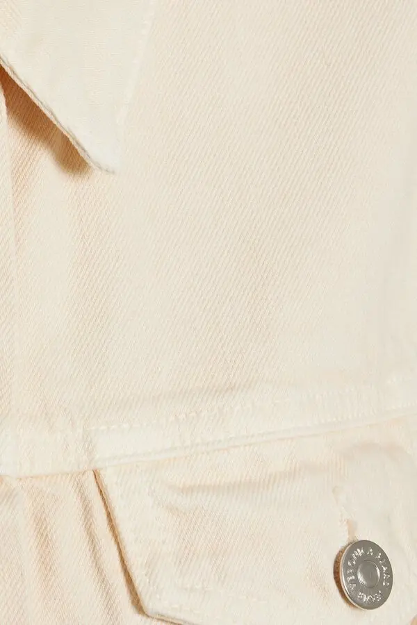 Veronica Beard Raina Cropped Denim Jacket - Cream