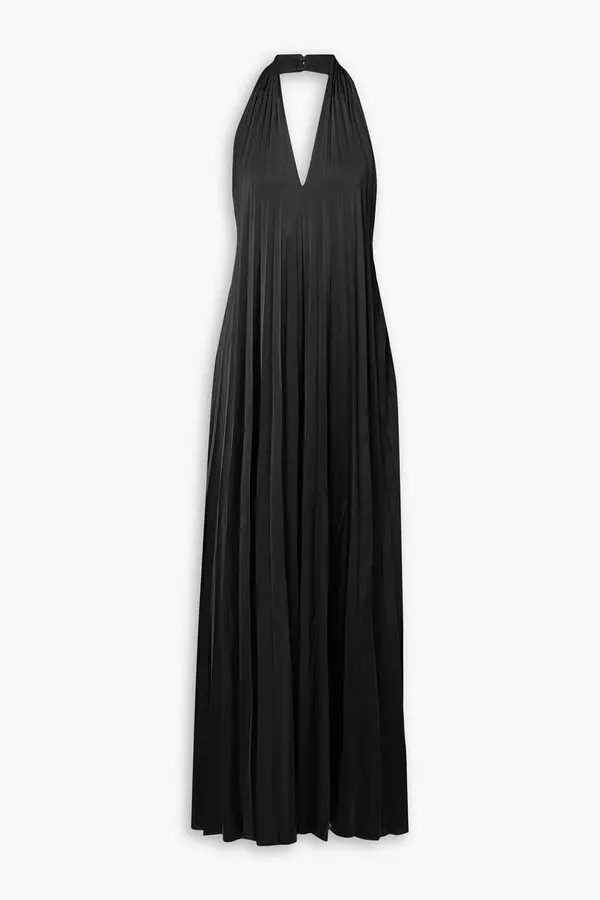 A.L.C. Rio Pleated Satin Jumpsuit - Black