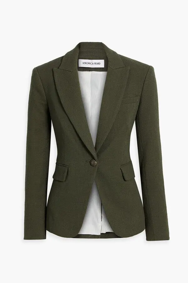 Veronica Beard Cotton-blend Bouclé-tweed Cutaway Dickey Blazer