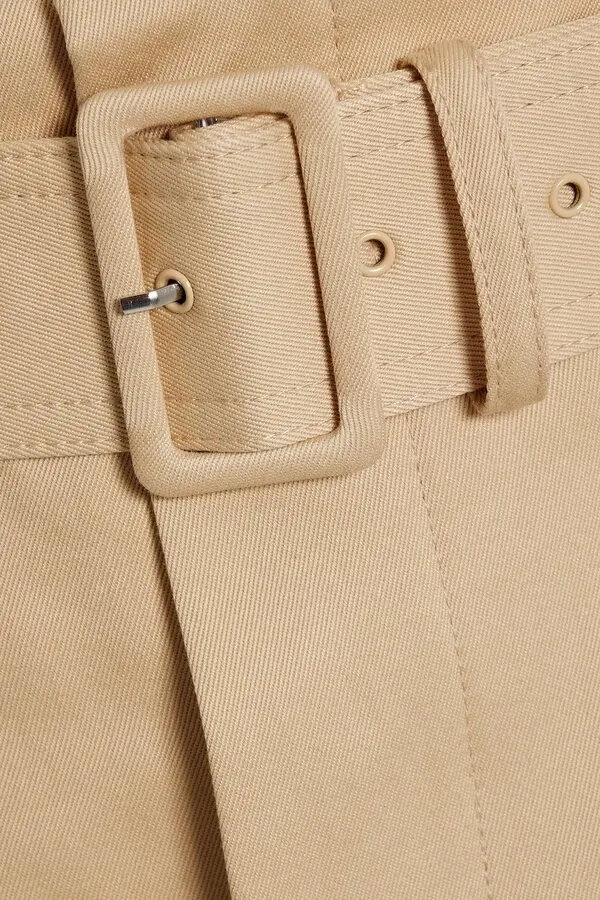 A.L.C. Maia Belted Cotton-twill Midi Skirt