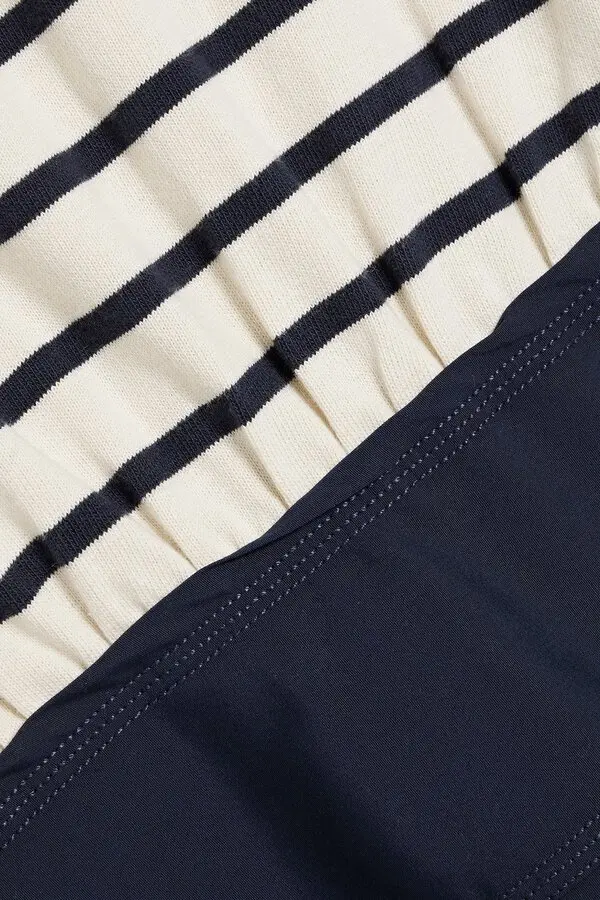 Veronica Beard Pazila Striped Cotton-jersey And Poplin Midi Dress