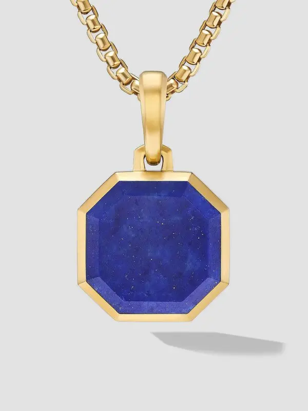 David Yurman Faceted Stone Amulet In 18k Yellow Gold - Lapis Lazuli