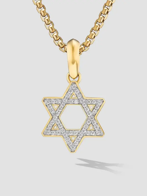 David Yurman Star Of David Pendant In 18k Yellow Gold - Diamond