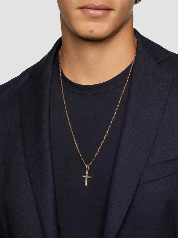 David Yurman Cross Pendant In 18k Yellow