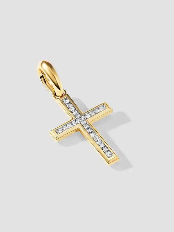 David Yurman Cross Pendant In 18k Yellow