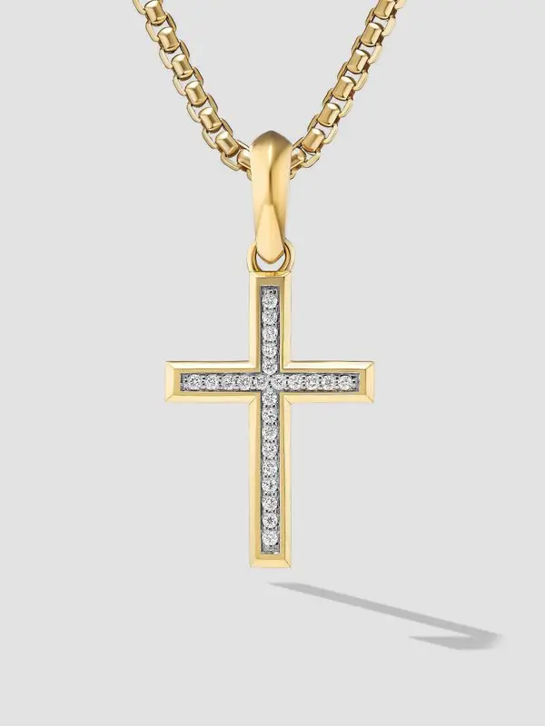David Yurman Cross Pendant In 18k Yellow - Gold