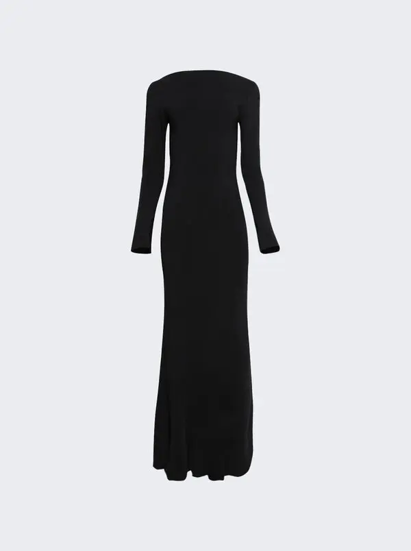 MUGLER Backless Buckled Crepe Gown - Black
