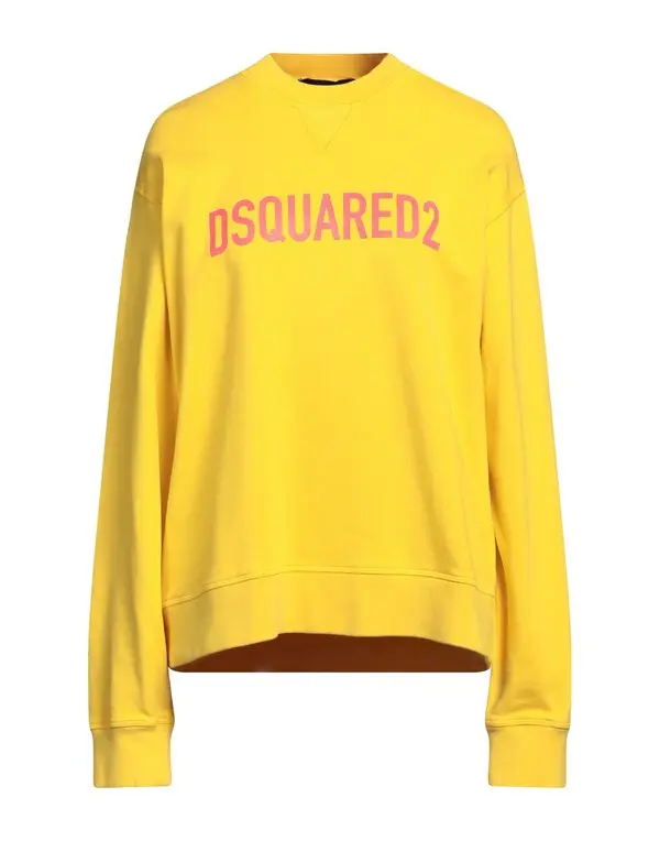 Dsquared2 Logo Print Cotton Sweatshirt - Yellow