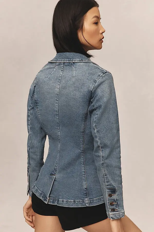 DEAR JOHN Denim Blazer Jacket - Light Denim