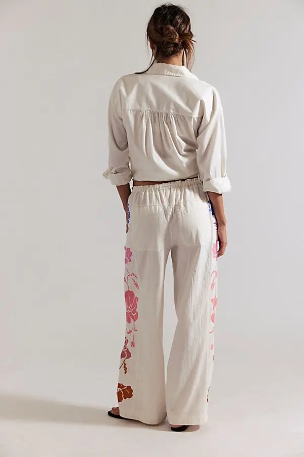 Free People Hudson Canyon Side Striped Pants - Sunset Combo