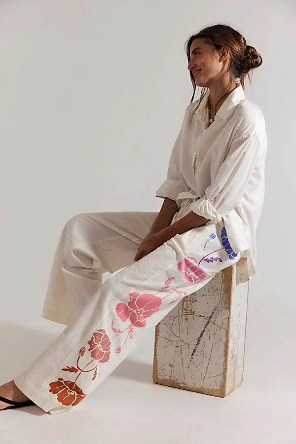 Free People Hudson Canyon Side Striped Pants - Sunset Combo