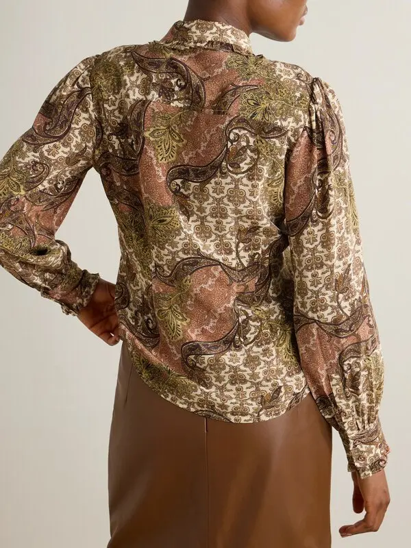 Ulla Johnson Vedra Printed Silk Crepe De Chine Blouse