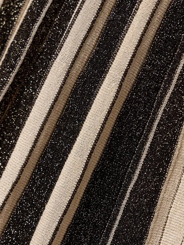 Zimmermann Striped Metallic Ribbed-knit Top