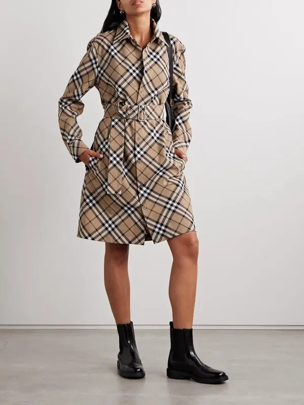checked woven mini dress Ronny Kobo Wolverton checked jacquard mini dress - Women - Brown Dresses