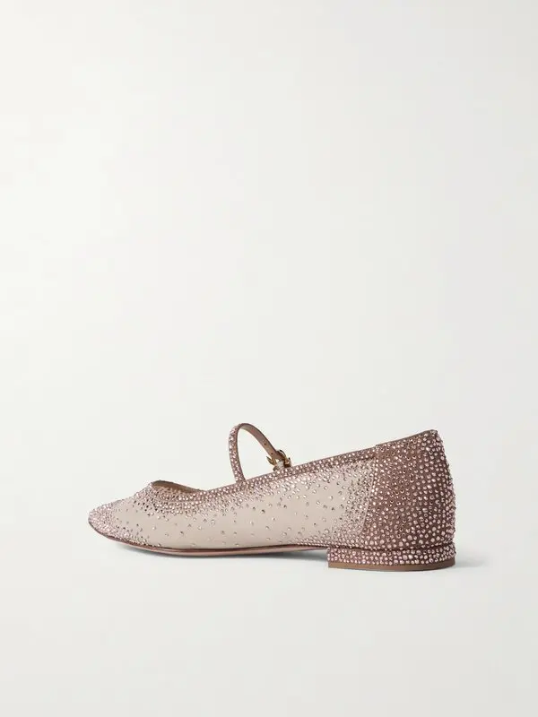 GIANVITO ROSSI Rania Crystal-embellished Ballet Flats
