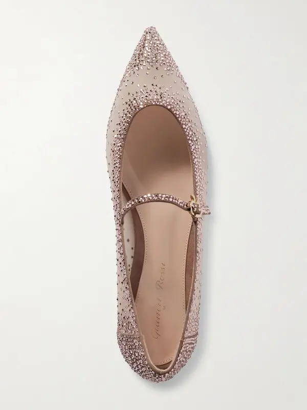 GIANVITO ROSSI Rania Crystal-embellished Ballet Flats