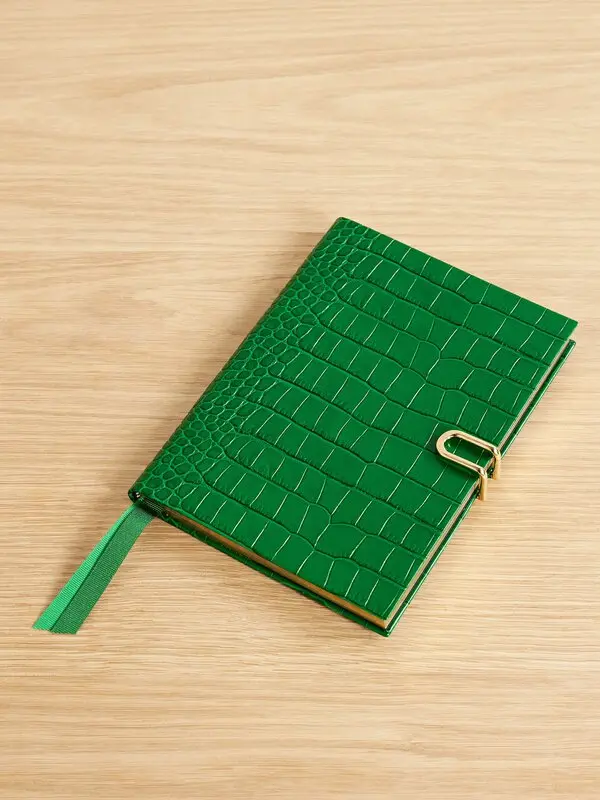 Smythson Soho Mara 2025 Croc-effect Leather Diary With Slide