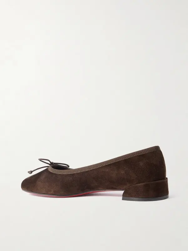 CHRISTIAN LOUBOUTIN Sweetie Jane Suede Flats - Brown