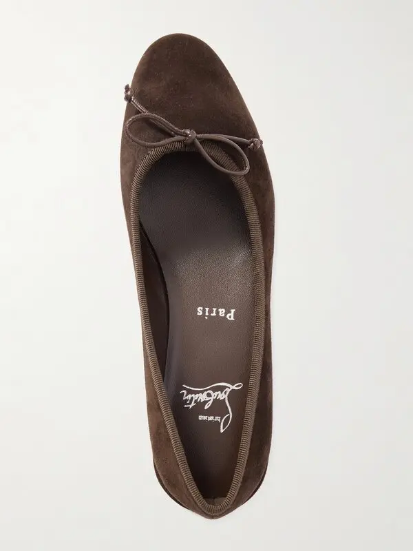 CHRISTIAN LOUBOUTIN Sweetie Jane Suede Flats - Brown