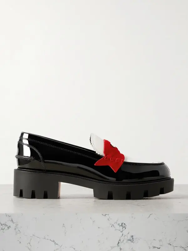 CHRISTIAN LOUBOUTIN Penny Leather Loafers - Black