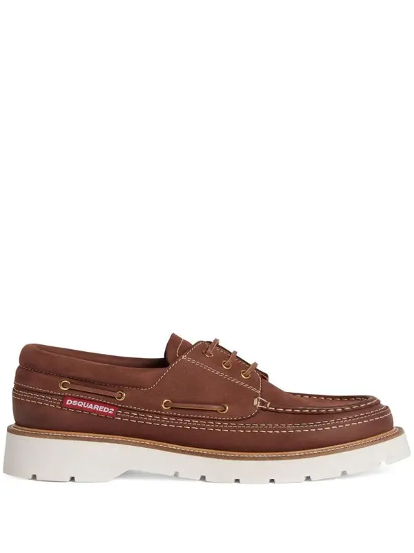 Dsquared2 Lace-up Leather Boat Shoes - Brown