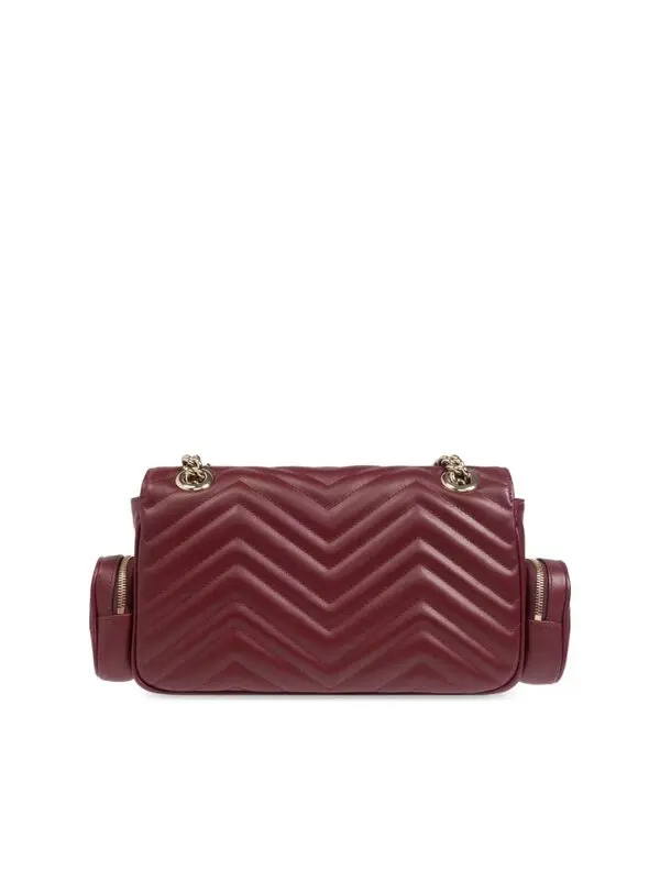 Gucci Small Gg Marmont Shoulder Bag - Red