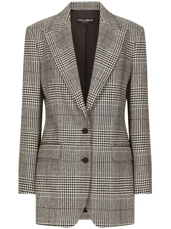 Dolce & Gabbana Glen-plaid Blazer - Grey